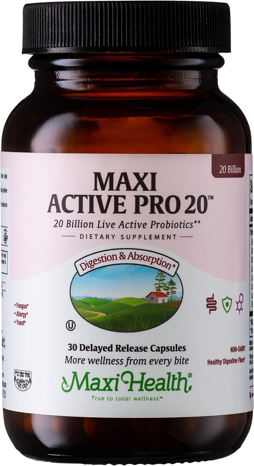 Maxi Health Active Pro-20 – 20 Billion Probiotics for Adults – Gut ...