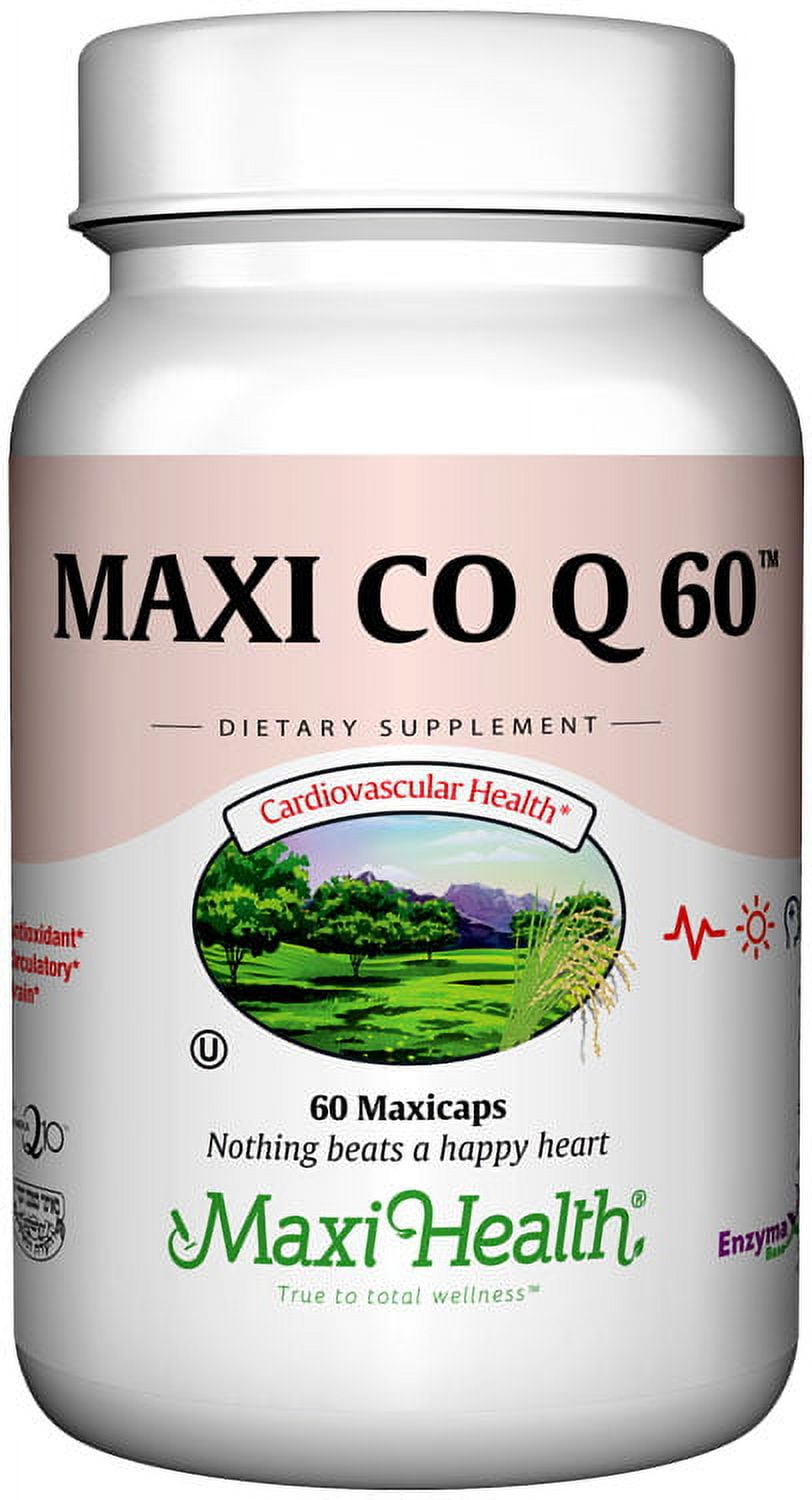 Maxi Health Kosher Maxi Co Q 60 Mg (Coenzyme Q10) - 60 MaxiCaps - Walmart.com