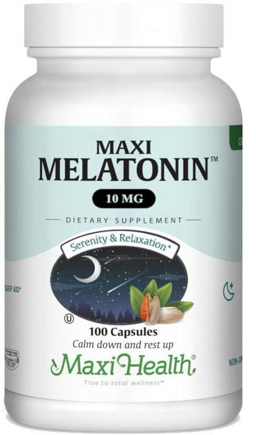 Maxi Health Kosher Melatonin 10 Mg - 100 Capsules - Walmart.com