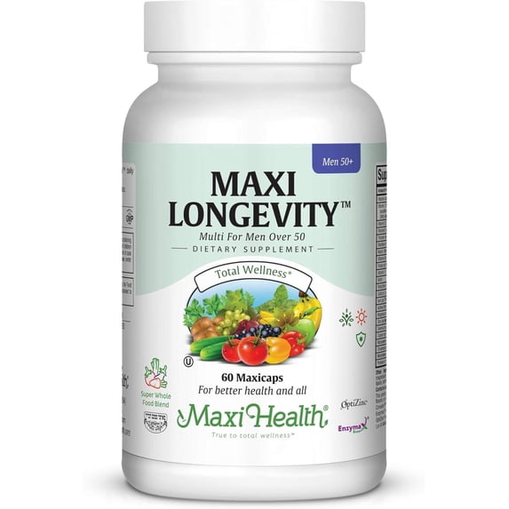 Maxi Health Longevity - Natural Daily Multivitamins & Minerals for Men ...