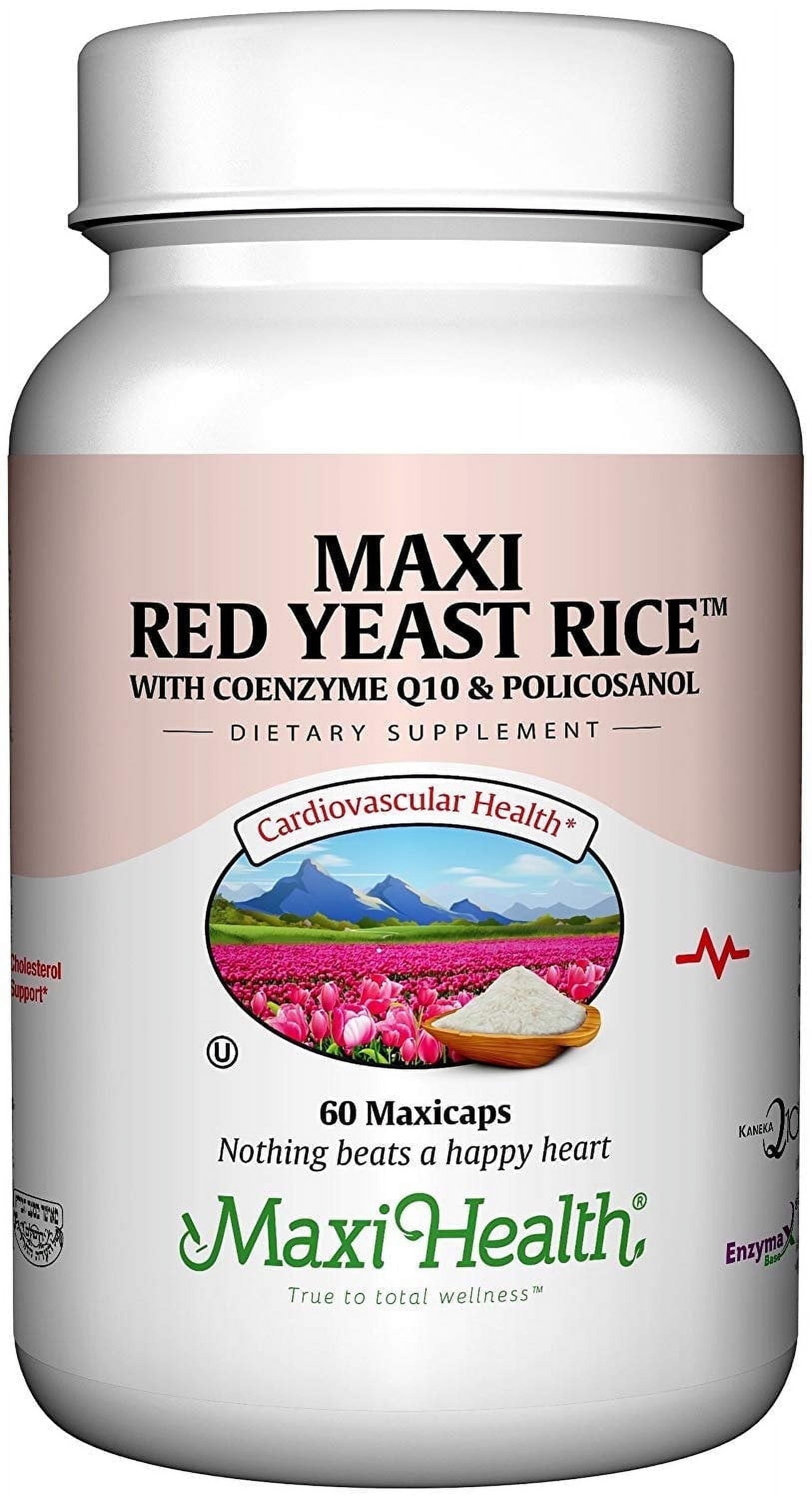 Maxi Health Red Yeast Rice Complex 600 mg – Heart & Cholesterol Support ...