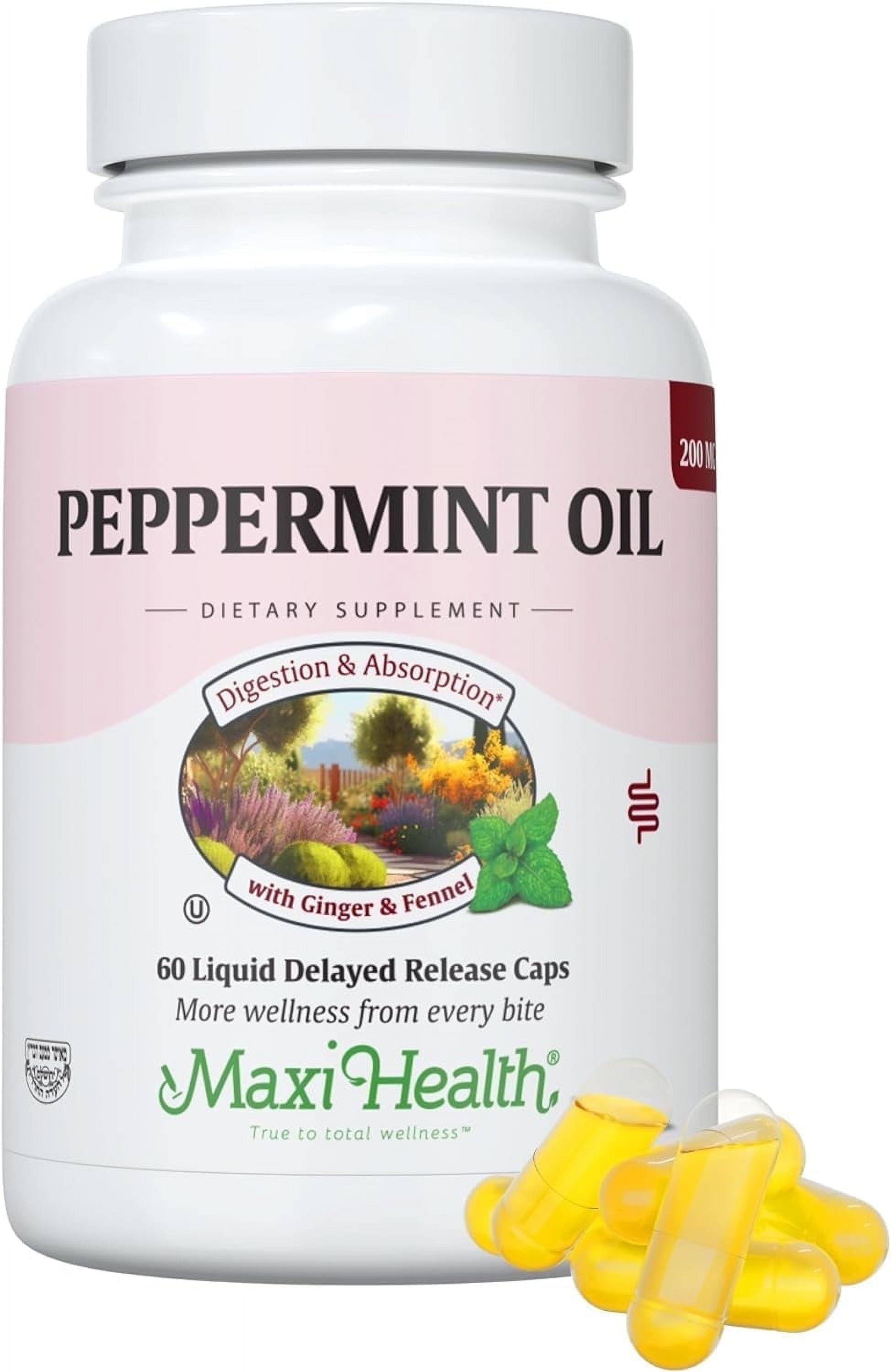 Maxi Health Peppermint Oil with Ginger & Fennel – Digestive Health ...