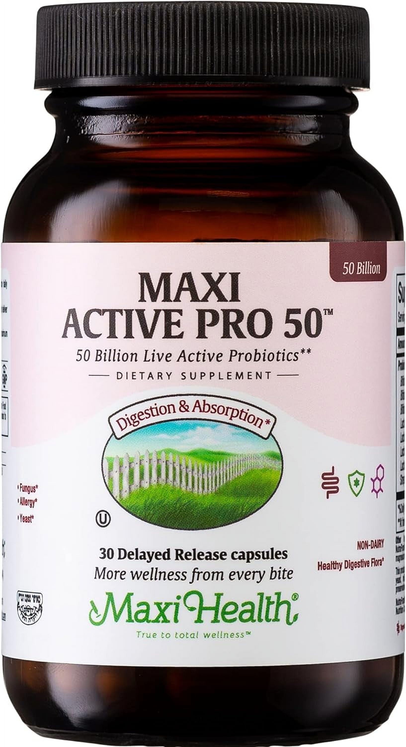 Maxi Health Probiotic Plus - 50 Billion CFU, 15 Strains, Delayed ...