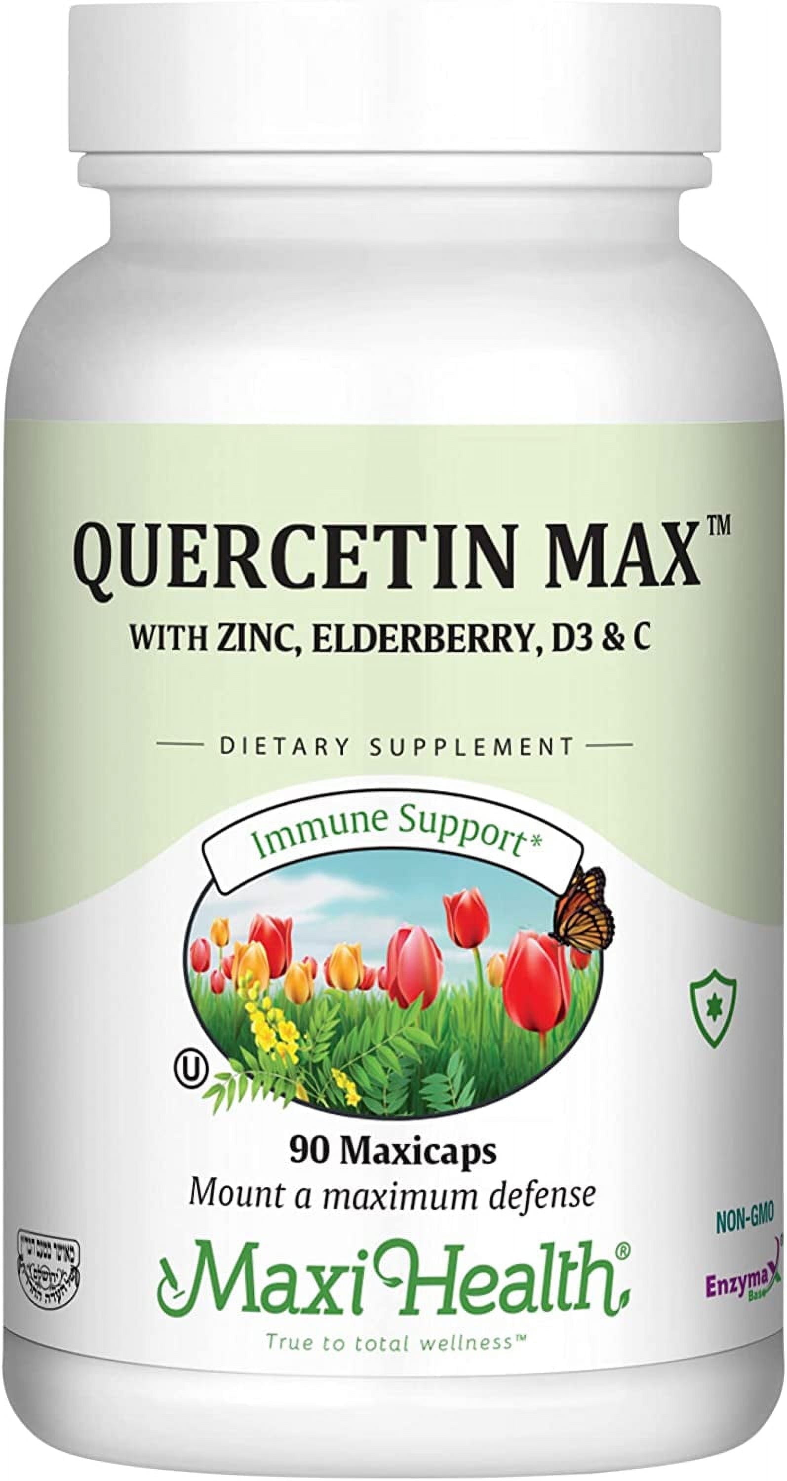 Maxi Health Quercetin 500mg with Zinc, Vitamin C & D, Elderberry ...