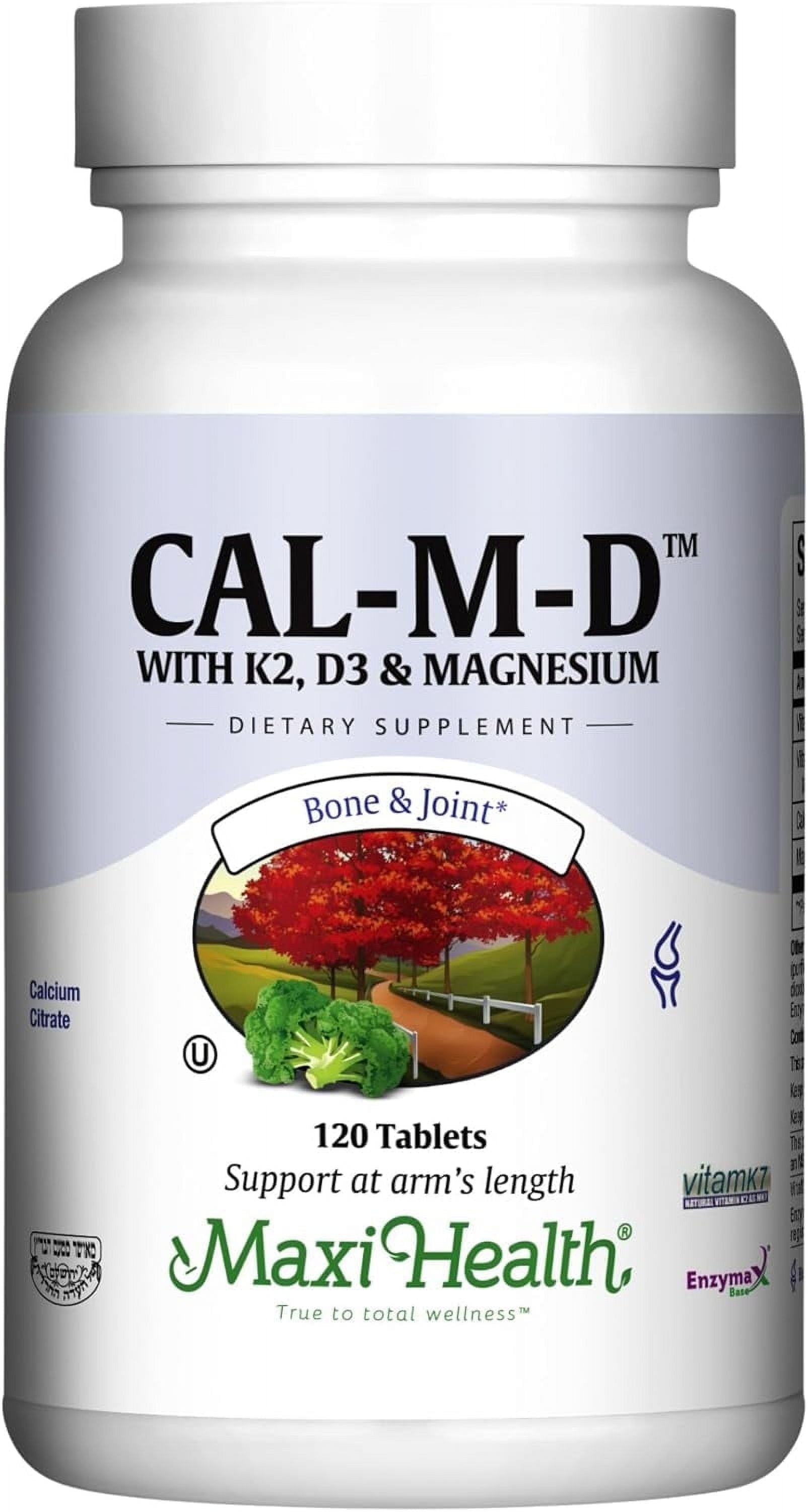 Maxi Health Cal-m-D Calcium, Vitamin K2 & D3 Supplement – Bone and ...