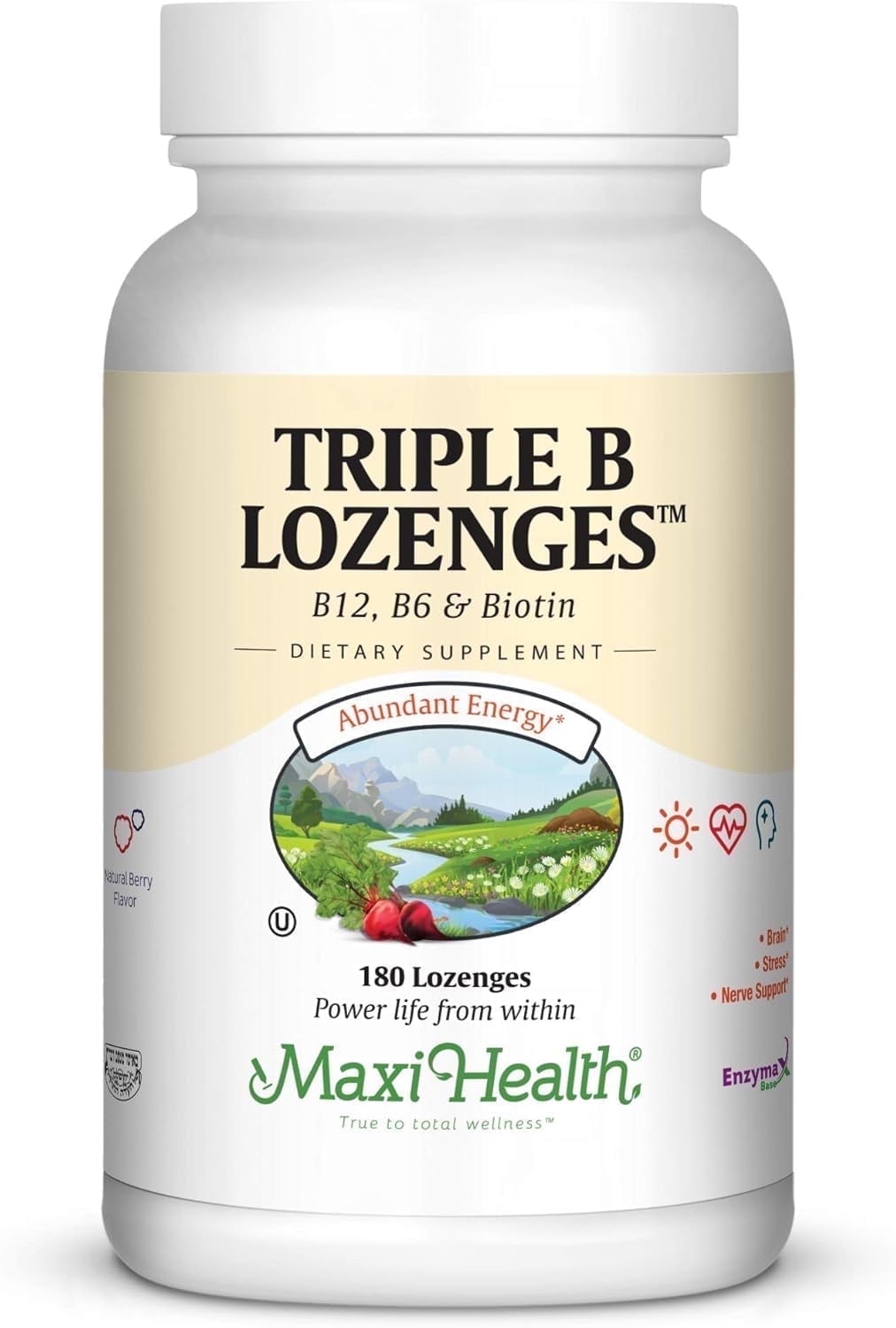 Maxi Health Triple B Lozenges with B12, B6 & Biotin for Adults – Energy ...