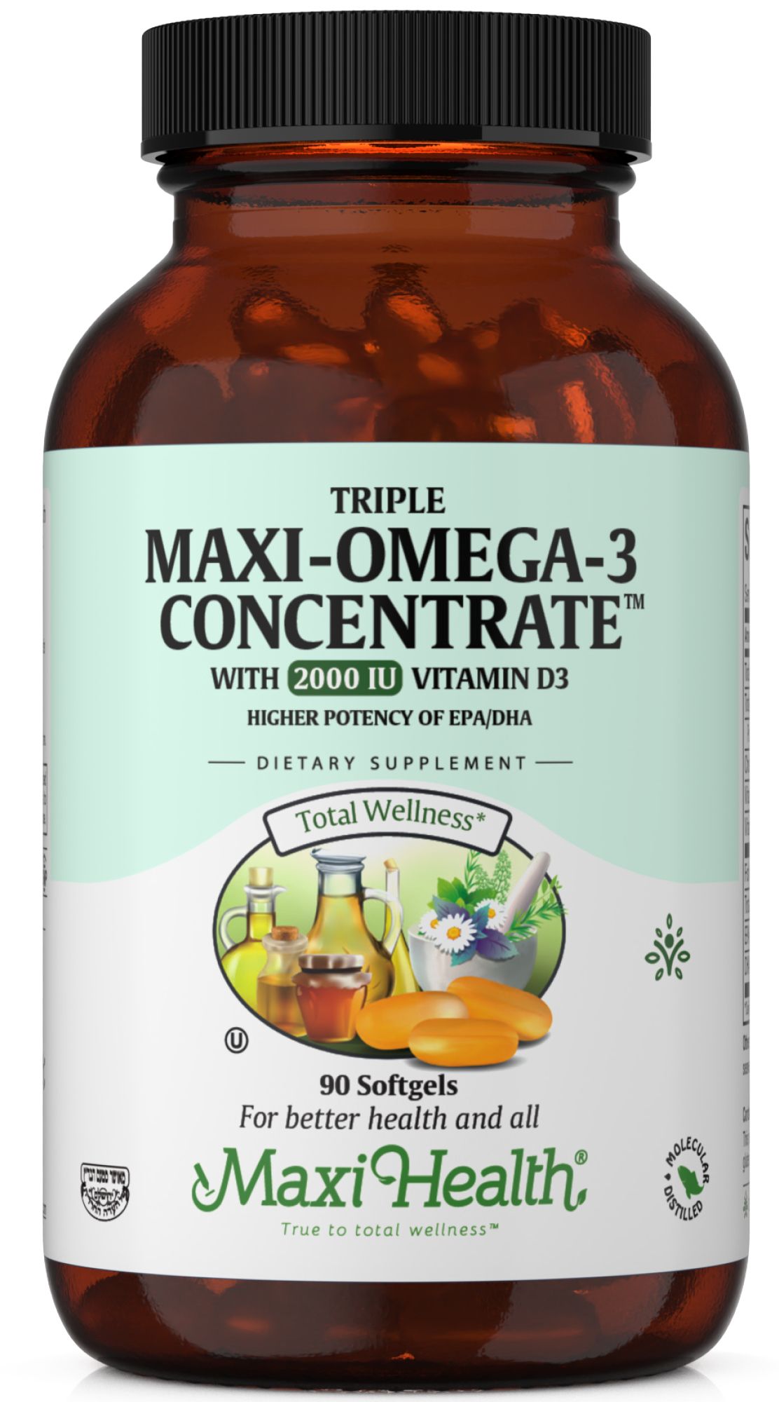 Maxi Health Triple Maxi Omega-3 Concentrate Fish Oil with Vitamin D3 ...