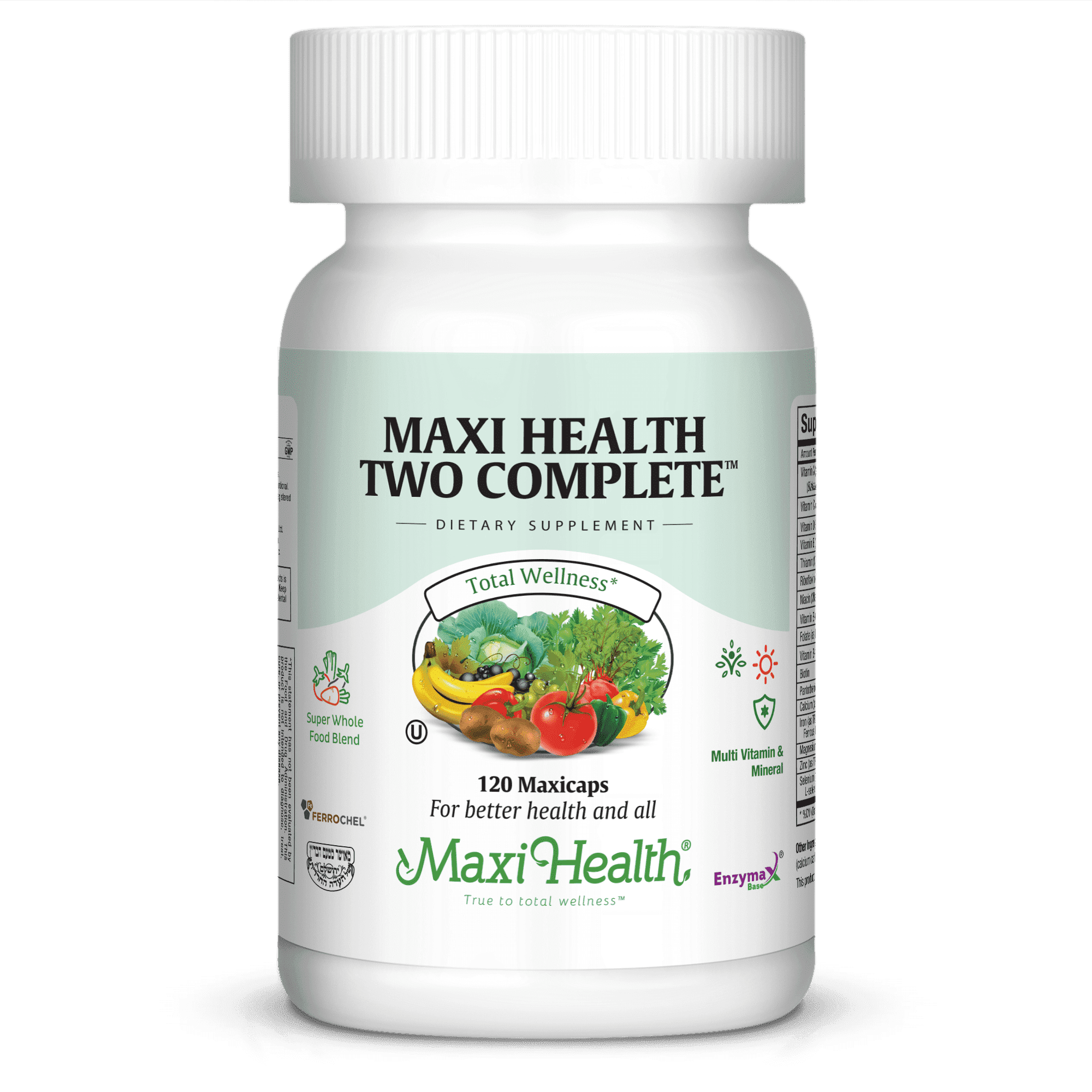 Maxi Health Two Complete Multivitamin - Full Potency Daily Vitamins ...