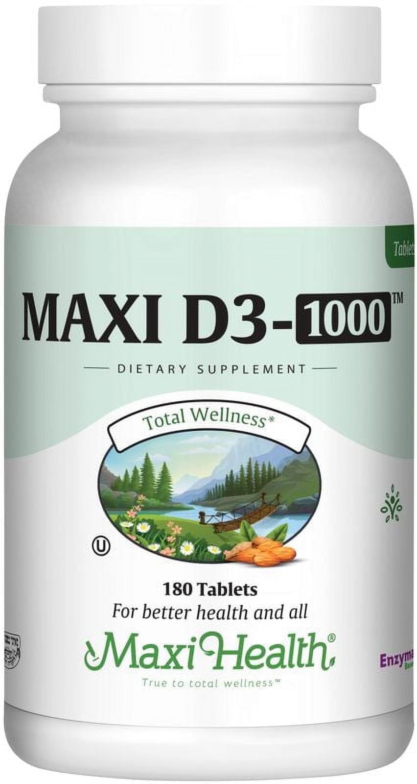 Maxi Health Vitamin D3 1000 IU (25 Mcg) Tablets – Bone & Immune Support ...