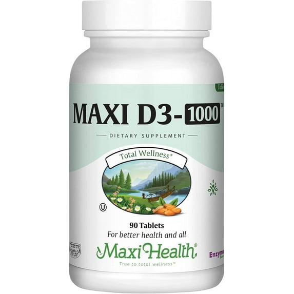 Maxi Health Vitamin D3 1000 IU Supplement, Supports Bone and Immune ...