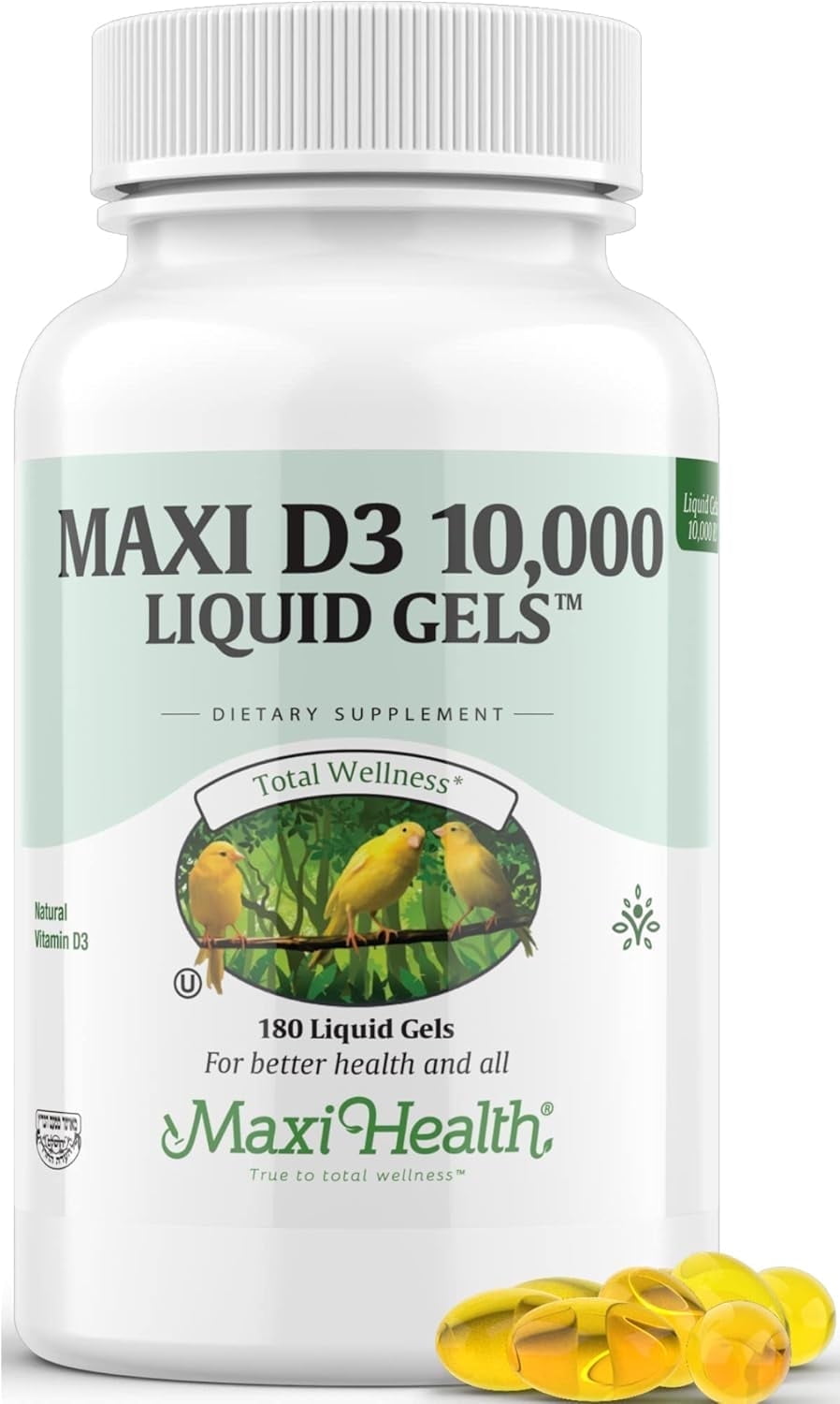 Maxi Health Vitamin D3 Supplement 10,000 IU – High-Potency Bone and ...