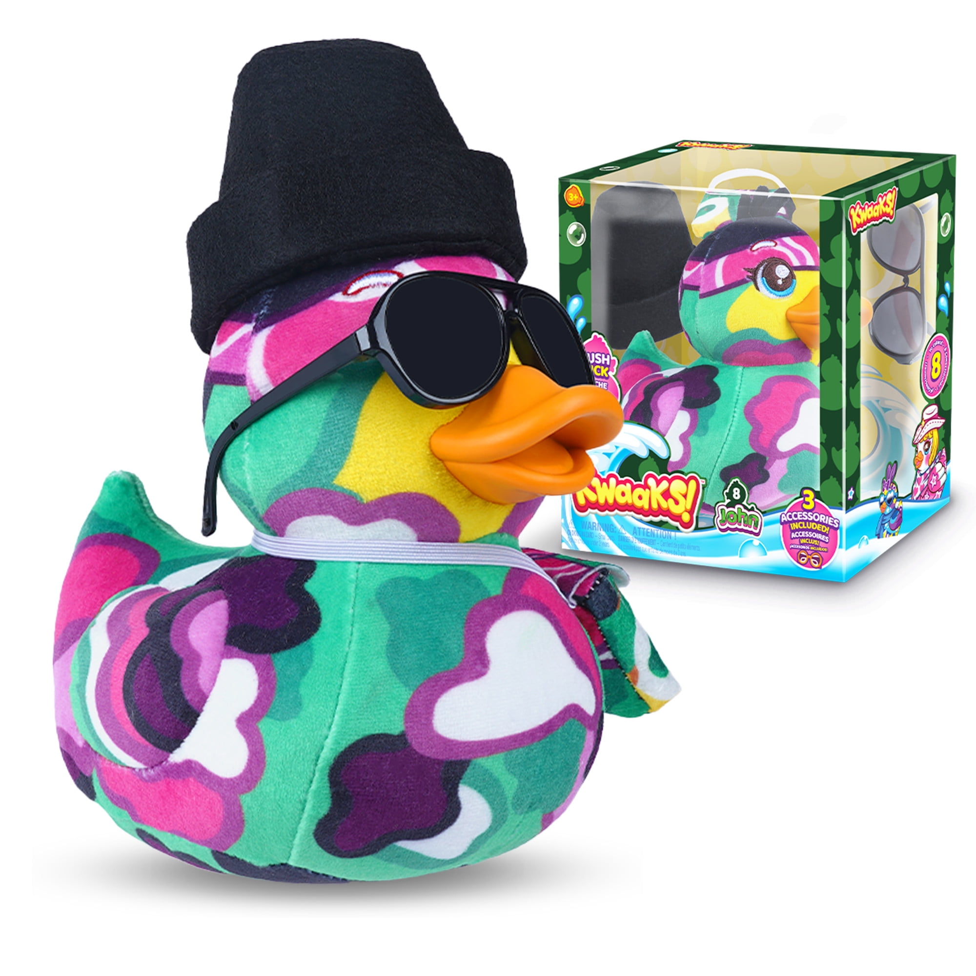 Maxi Kwaaks John Duck Plush – 6" (15cm) Printed Soft Toy with Stitched ...