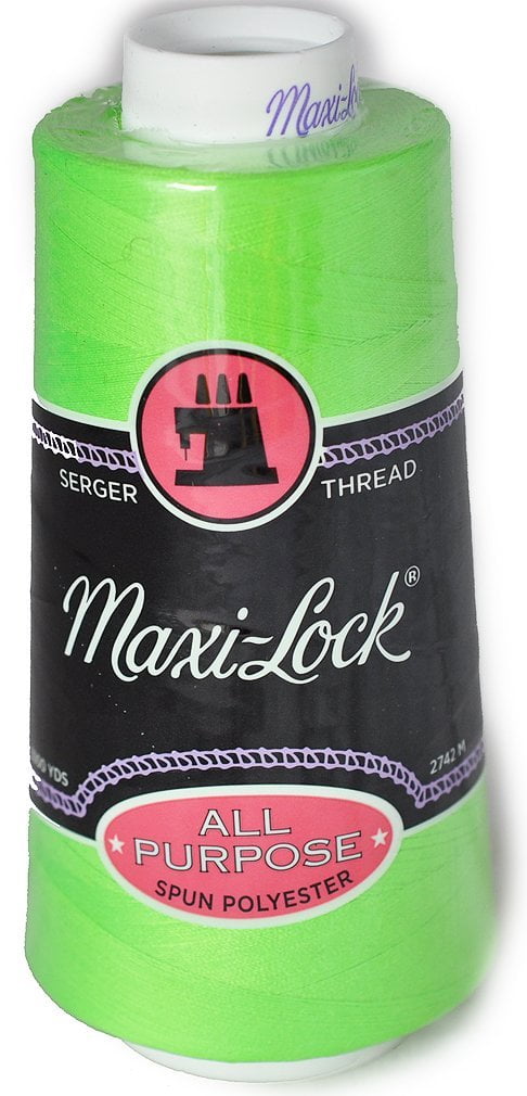 Maxi Lock All Purpose Thread Neon Green 3000 YD Cone MLT-042 - Walmart.com