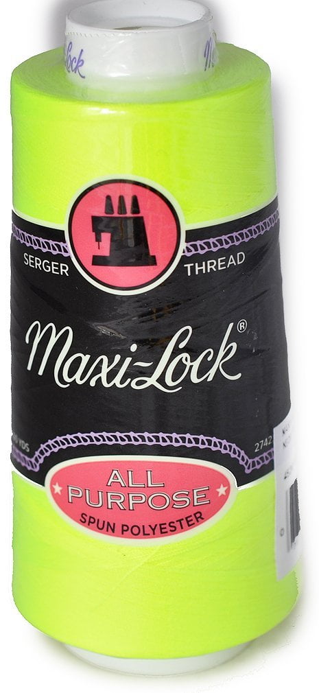 Maxi Lock All Purpose Thread Neon Yellow 3000 YD Cone MLT-045 - Walmart.com