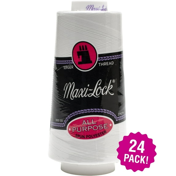 Maxi-Lock Cone Thread 3,000yd - White, Multipack of 24 - Walmart.com