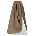 Maxi Long Skirt For Women Elastic High Waist Double Layer Victorian