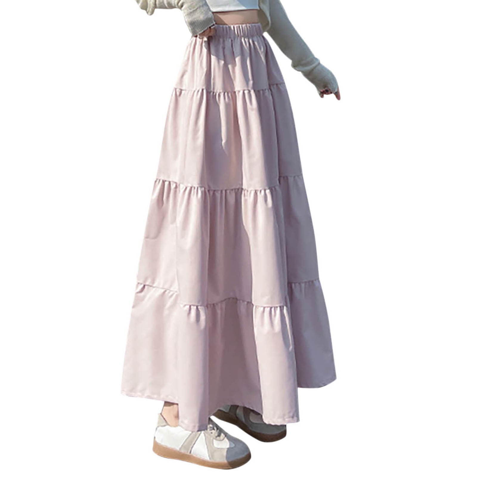 Maxi Long Skirts for Women Summer Flowy Renaissance Skirt A Line Ruffle ...