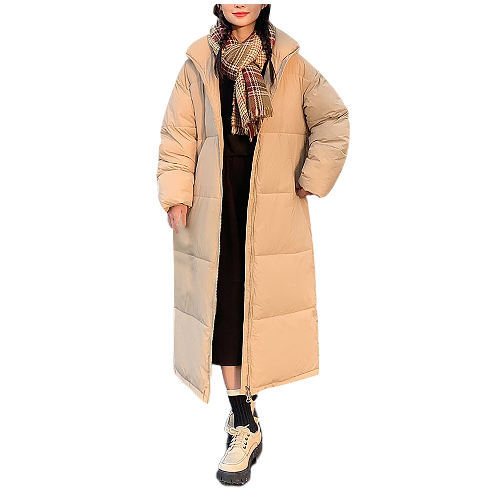 Maxi Puffer Jacket Sale Clearance Women Longline Padded Coat Long ie Winter Warm Quilted Padded ...