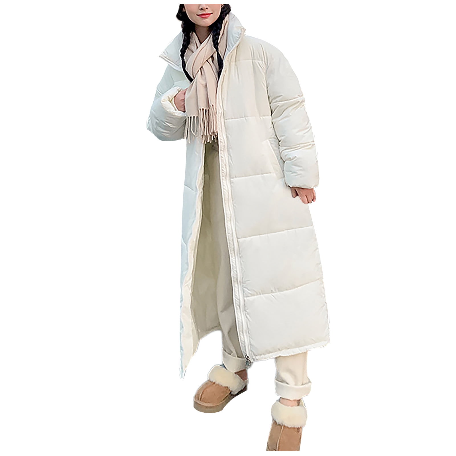 Maxi Puffer Jacket Sale Clearance Women Longline Padded Coat Long ie Winter Warm Quilted Padded ...