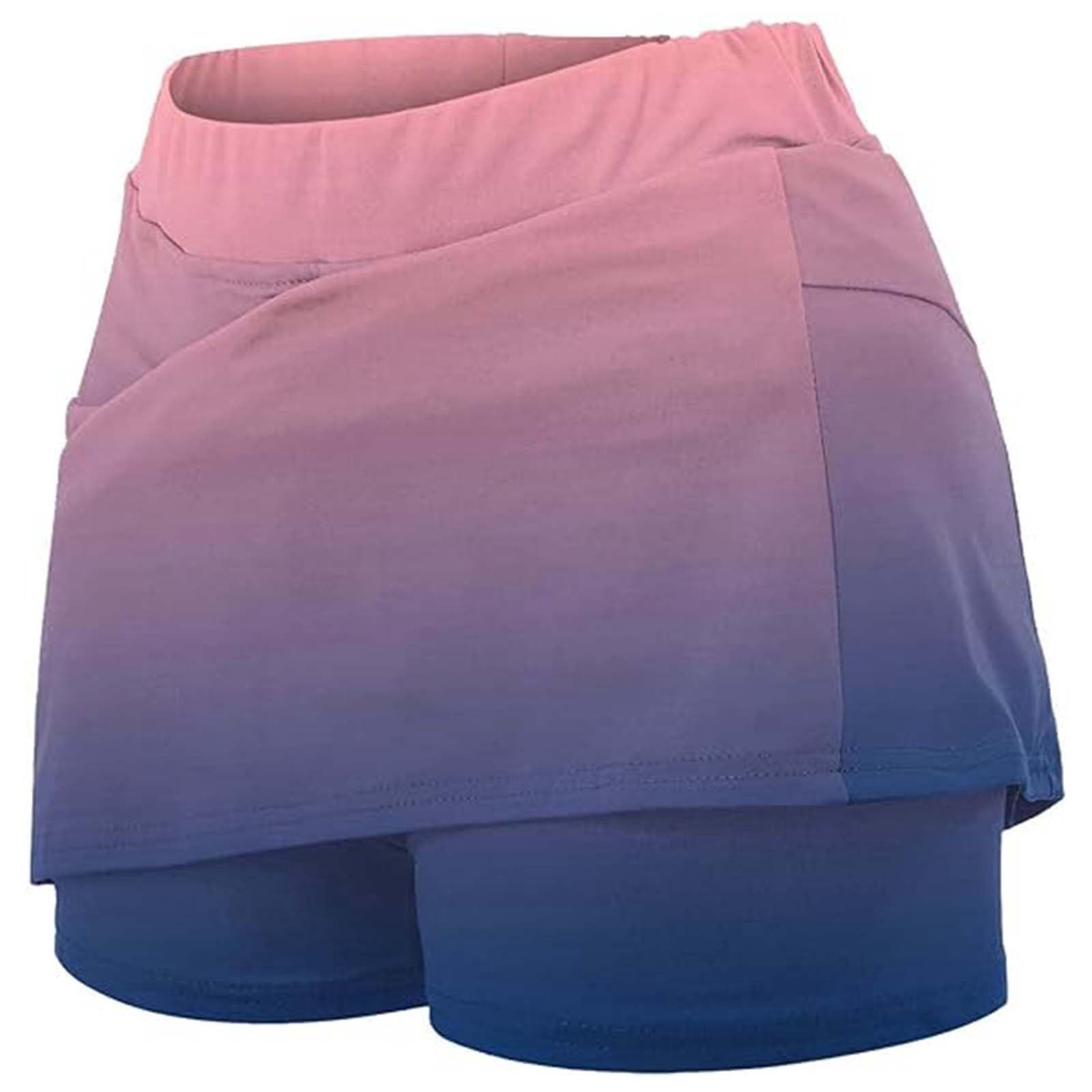 Maxi Skirts for Women Mid Waist Gradient Casual Skirt Pants with Pockets New Two In One Sports ...