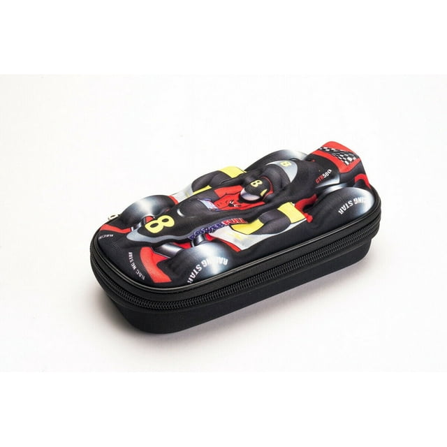 Maxi's Design Race Car Shaped Pencil Case for Boys with Zipper, Black ...