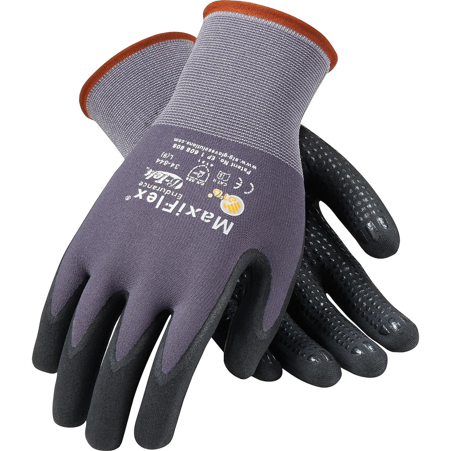 MaxiFlex 34-844 Gloves with Micro-Foam Grip on Palm Fingers (Dozen ...