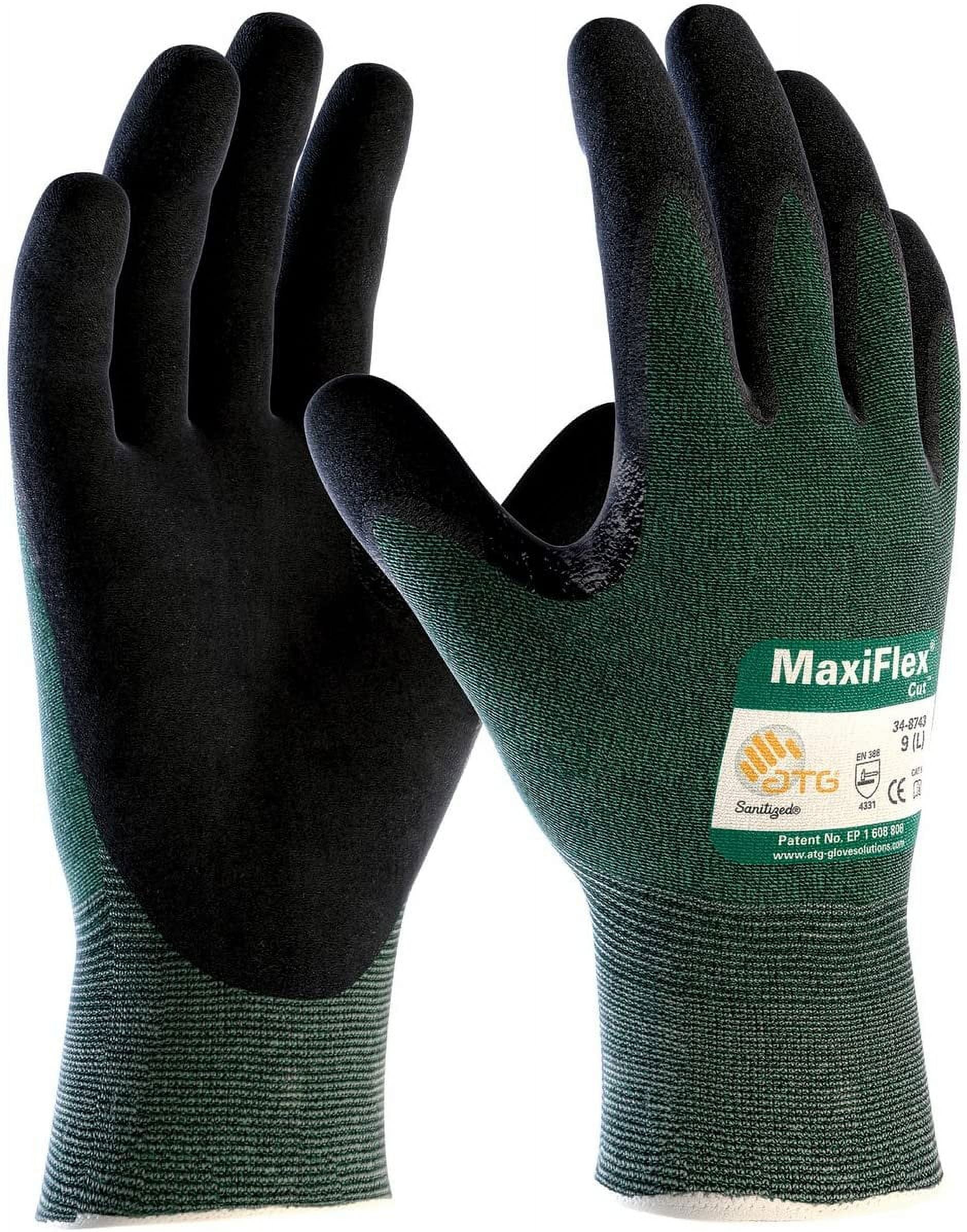 MaxiFlex Cut Resistance Work Gloves, Large, Nitrile Black, Box of 12 ...