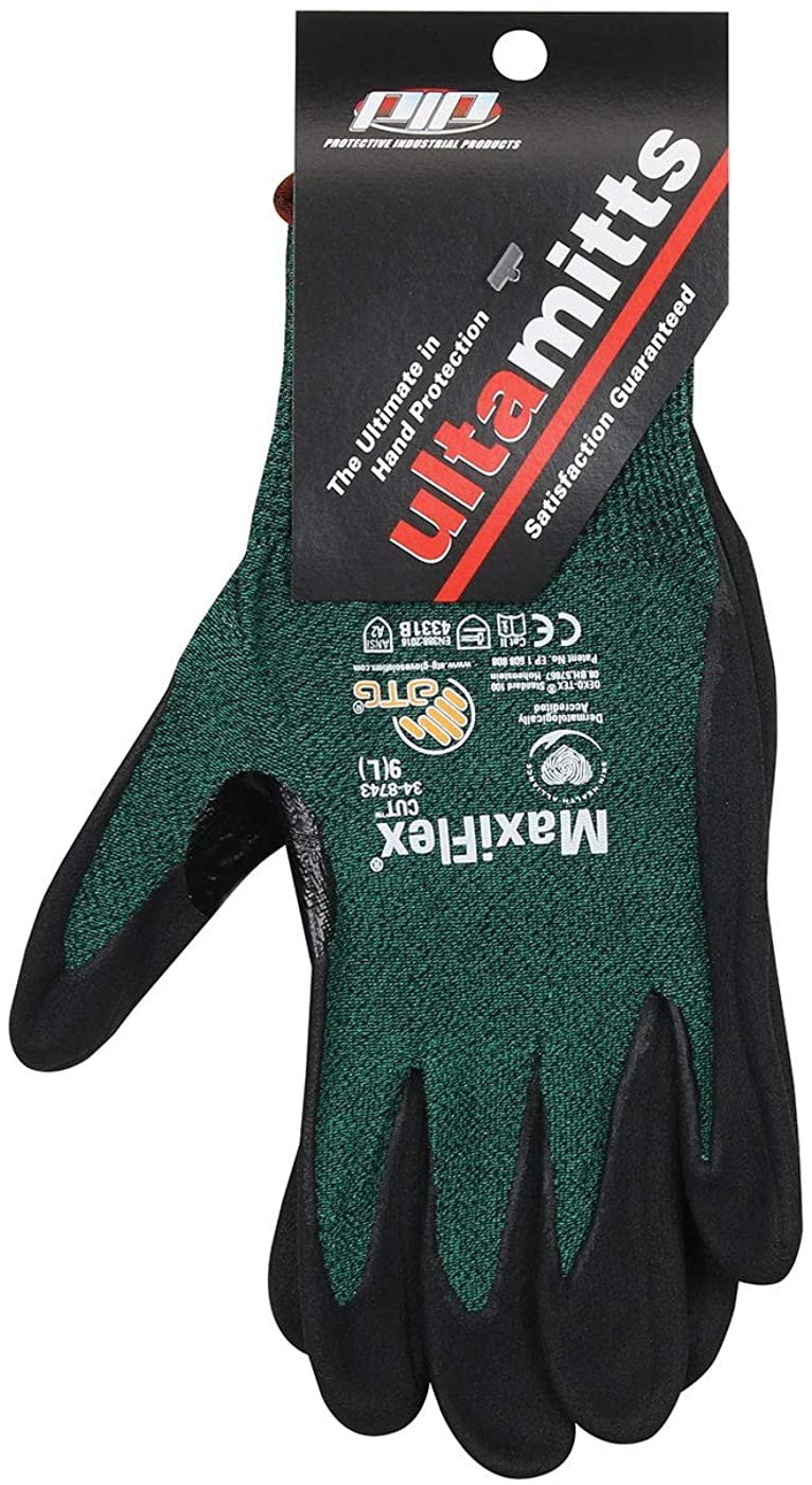 MaxiFlex Cut Seamless Knit Gloves, Nitrile MicroFoam Grip, Green, Size ...