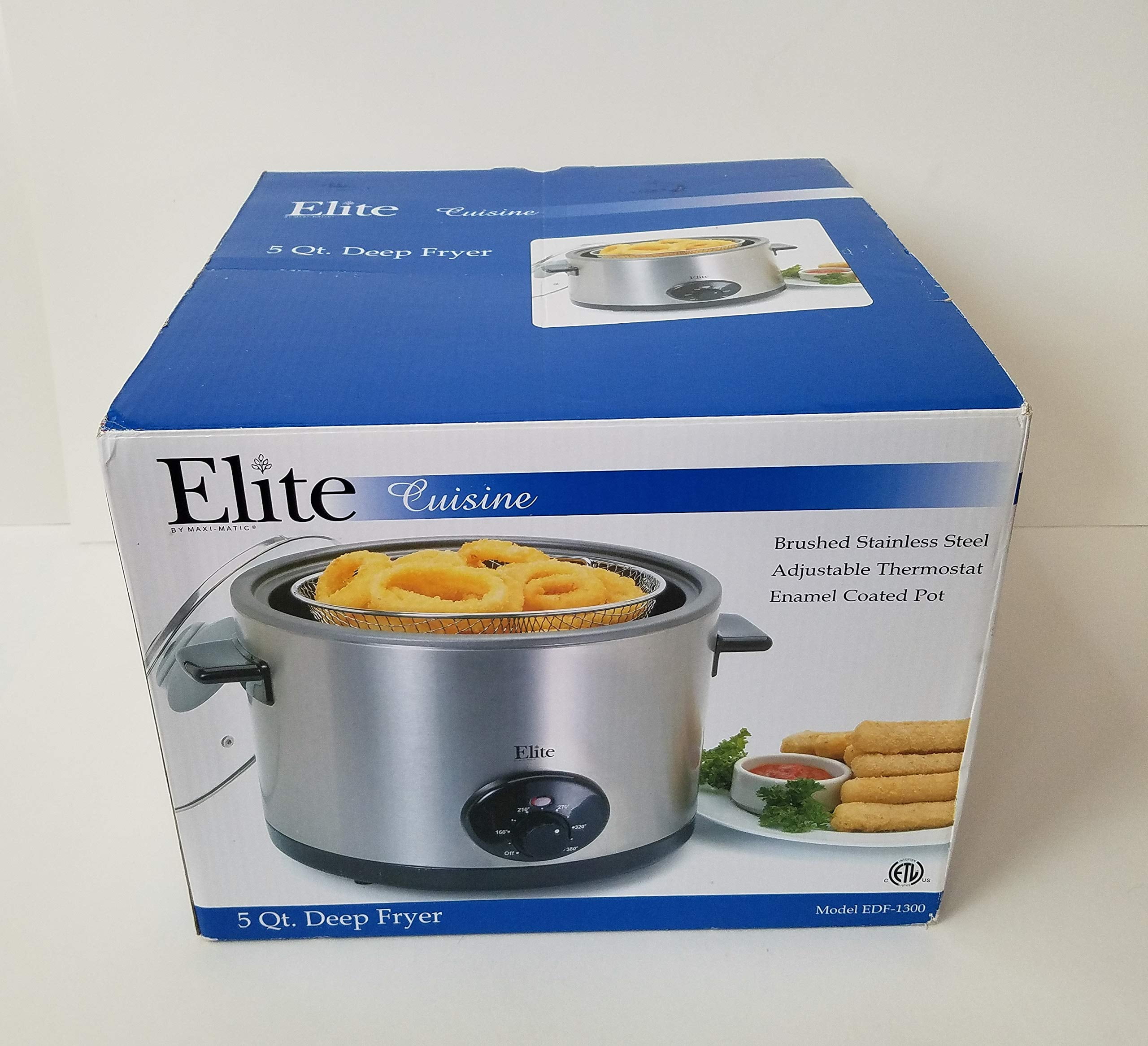 MaxiMatic EDF-1300M Elite Cuisine Deep Fryer/Multi Cooker, 5-Quart ...