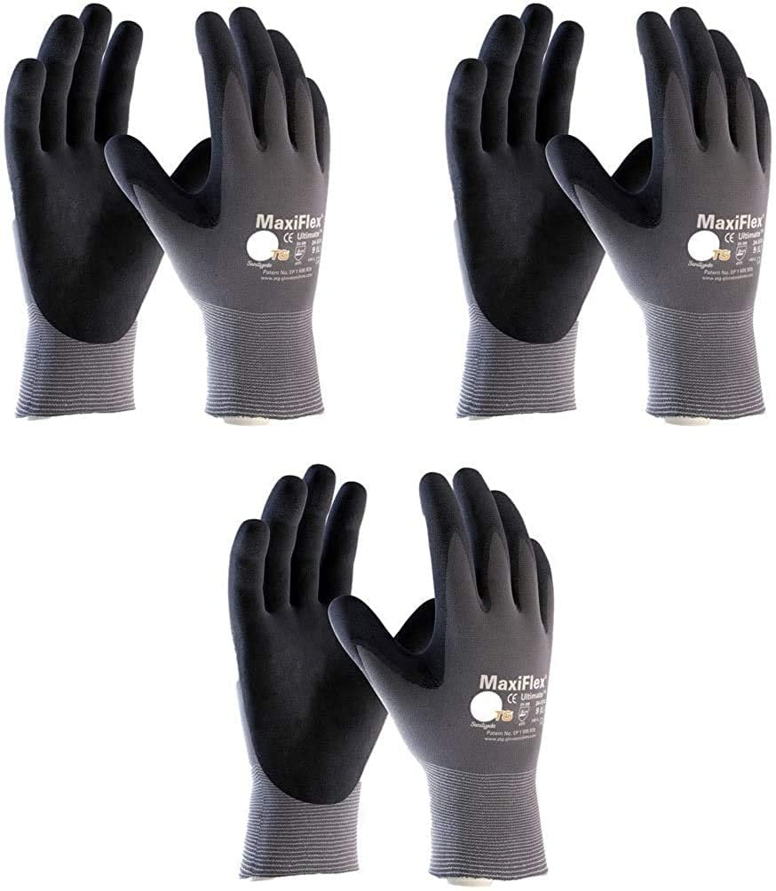 MaxiFlex 34-874 Ultimate Nitrile Grip Work Gloves, Medium, 3 Pack - Walmart.com