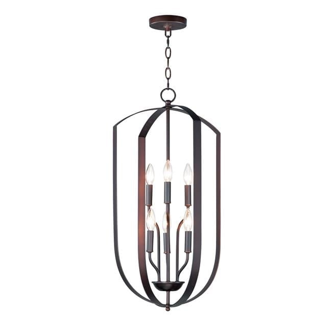 -6 Light Chandelier-15 Inches Wide By 30 Inches High-Oil Rubbed Bronze ...