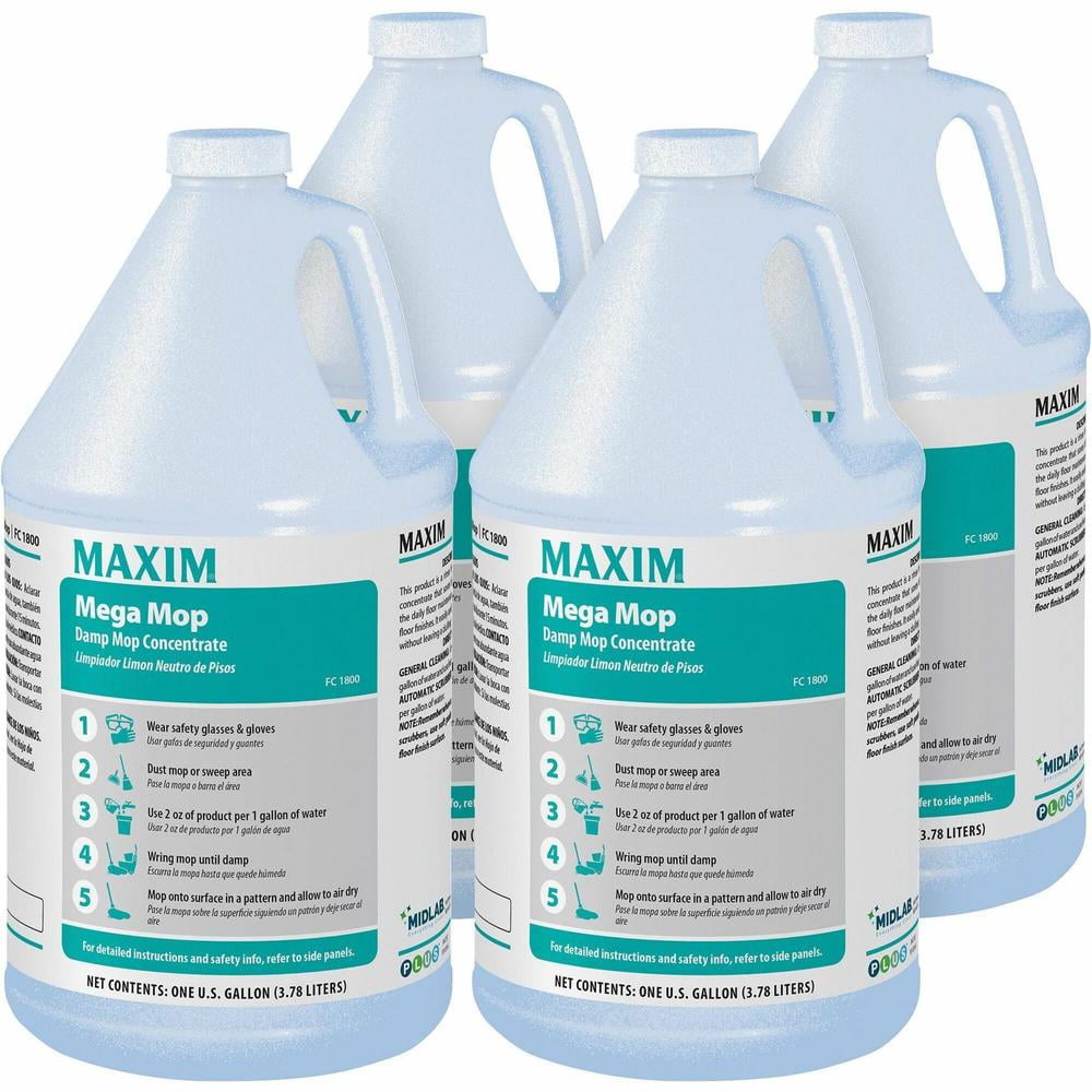 Maxim 180000-41 1 Gallon Bottle Mega Mop Damp Mop Concentrate - Lemon ...