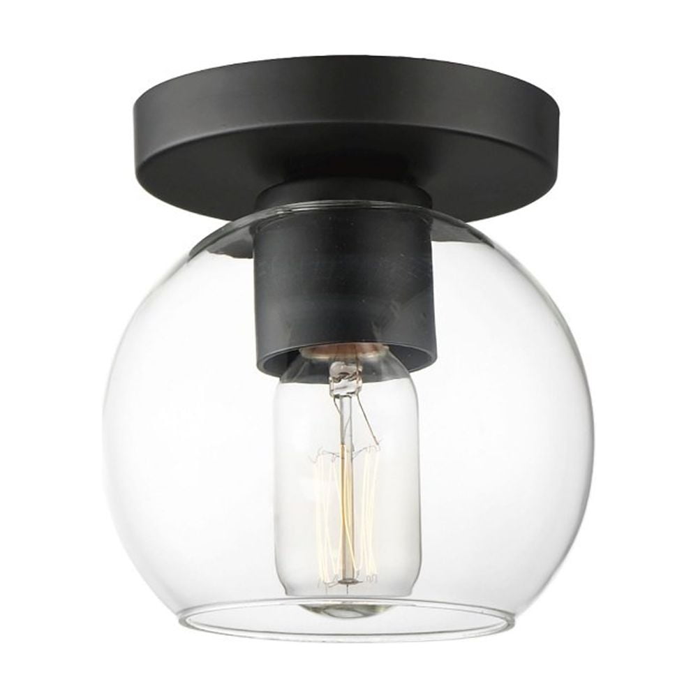 Maxim 21630 Knox 6" Wide Semi-Flush Globe Ceiling Fixture - Black - Walmart.com