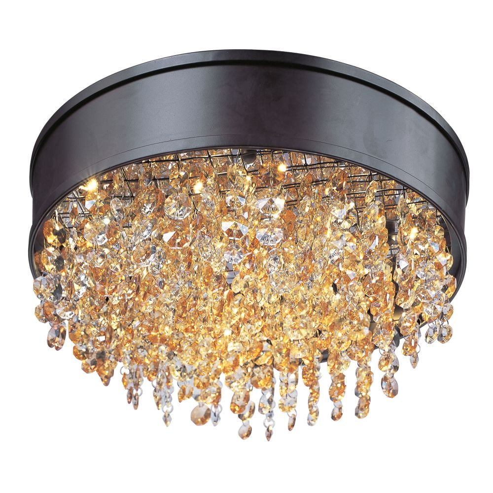 Maxim Lighting Mystic LED Flush Mount, Bronze Steel, Crystal Shade, 11 ...