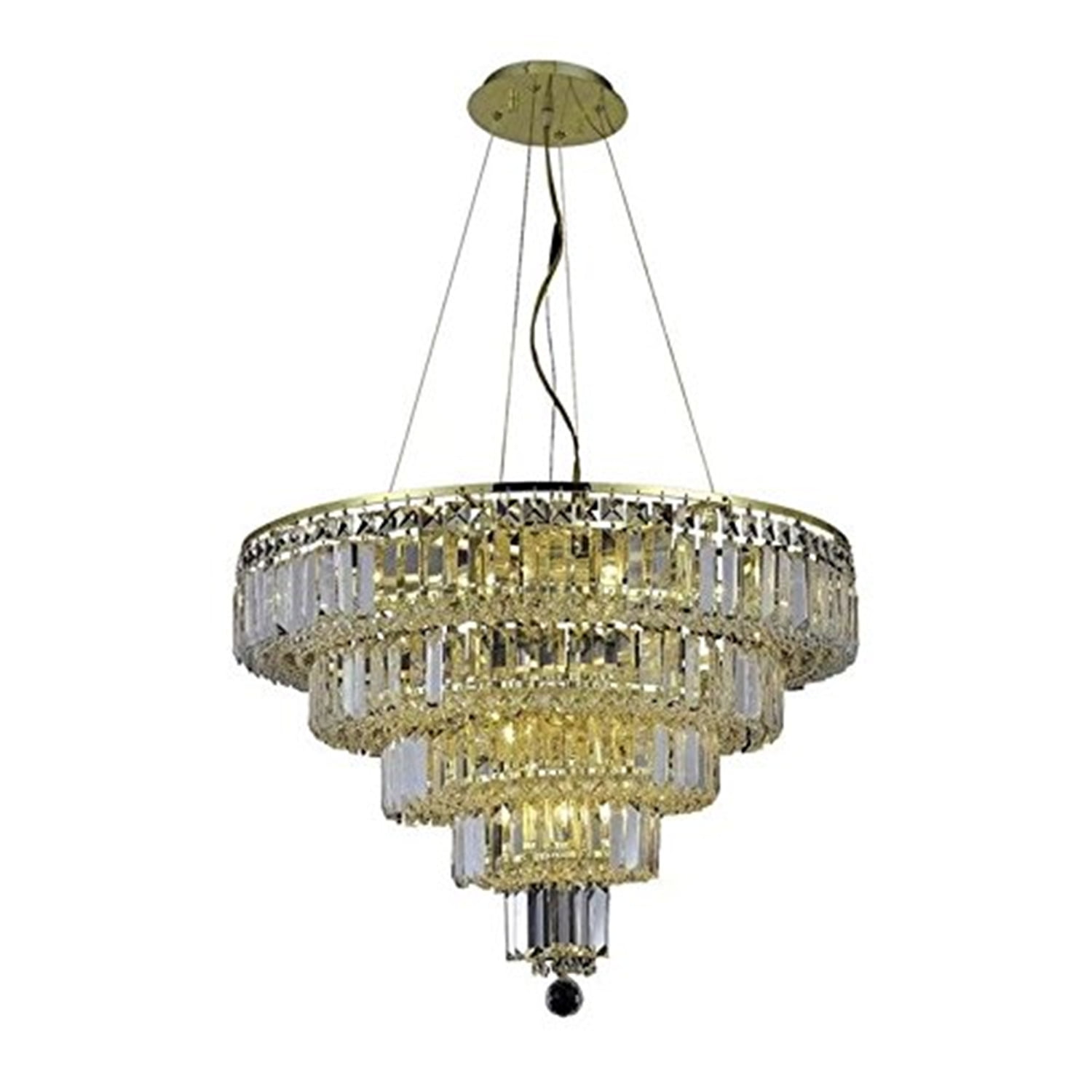 Maxim Clear Crystal Chandelier w 14 Lights in Gold (Elegant Cut ...