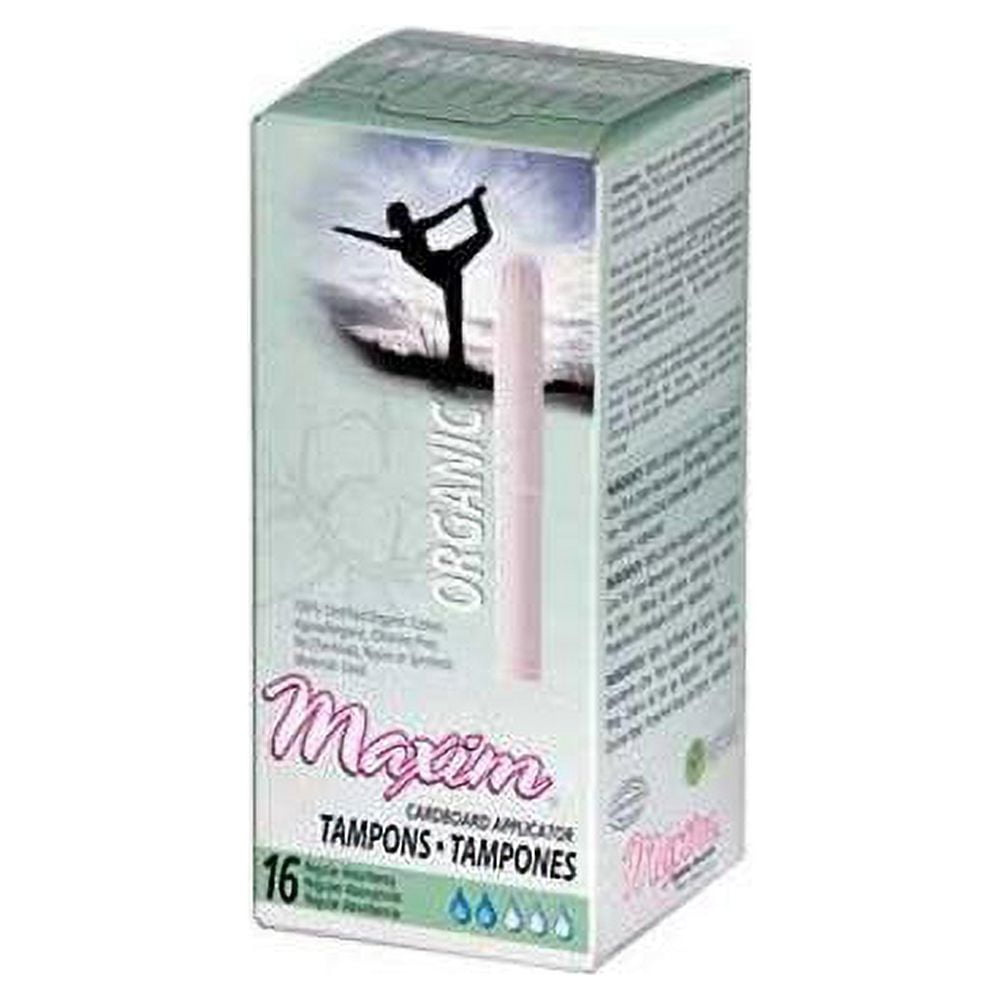 Maxim Hygiene Cotton Cardboard Applicator Tampons, Regular, 16 Ct ...