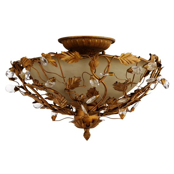 2859EG-Maxim Lighting-Elegante - 3 Light Semi-Flush Mount-Etruscan Gold ...