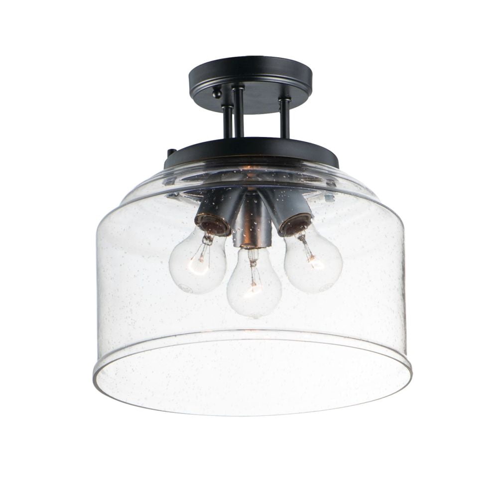 12271CDBK Maxim Lighting Acadia - 3 Light Semi-Flush Mount-Black Finish ...