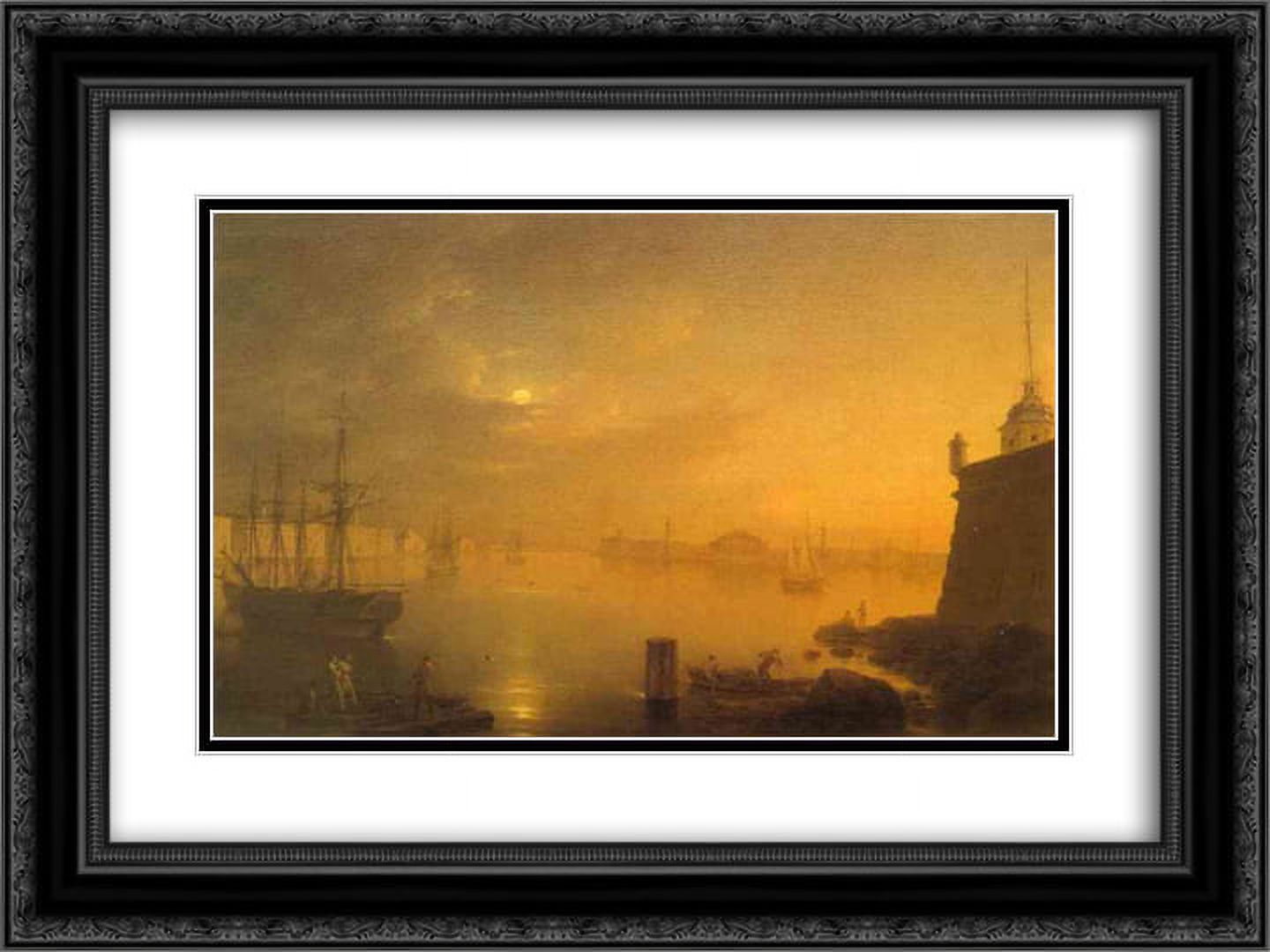 Maxim Vorobiev 2x Matted 24x18 Black Ornate Framed Art Print 'Moonlit ...