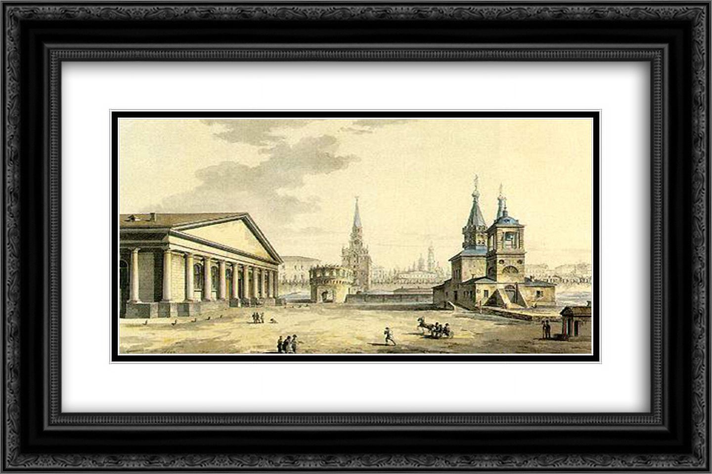 Maxim Vorobiev 2x Matted 24x18 Black Ornate Framed Art Print 'View of ...