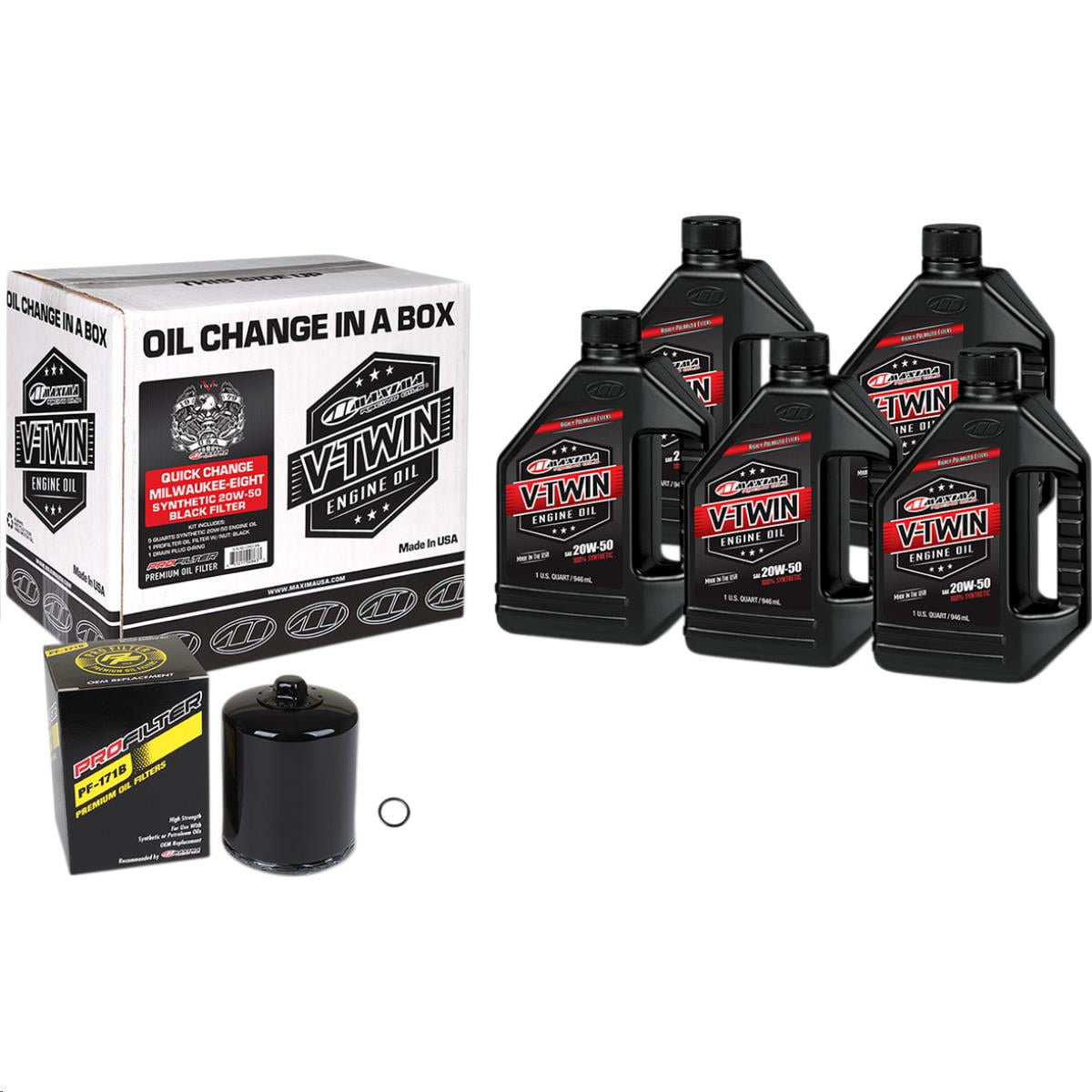 V-Twin Quick Change Kit Synthetic w/Black Filter, Milwaukee-Eight ...