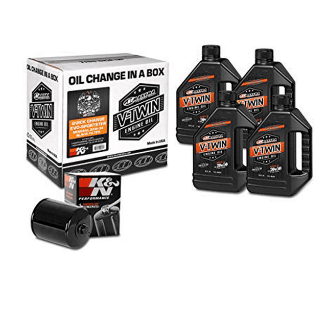 Maxima V-Twin Quick Change Kit Mineral with Black Filter, Evo/Sportster ...