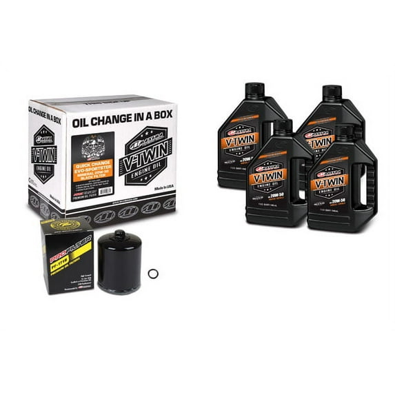 Maxima V-Twin Quick Change Kit Mineral with Black Filter, Evo/Sportster ...