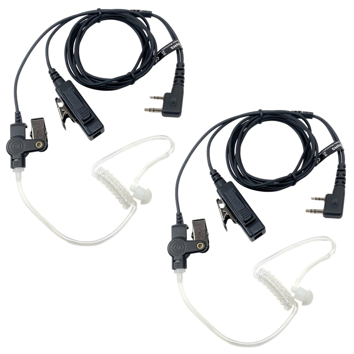 MaximalPower 2 Pin PTT Mic Covert Acoustic Tube Earpiece Headset for Kenwood PUXING Baofeng UV5R ...