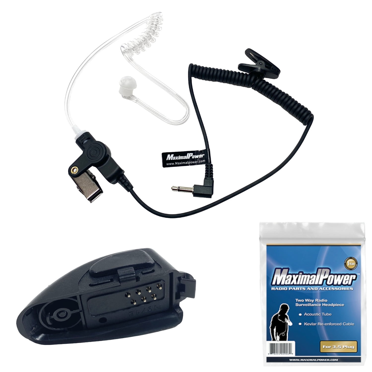 MaximalPower 2 Pin Plug Speaker Mic Adapter Converter for Motorola ...