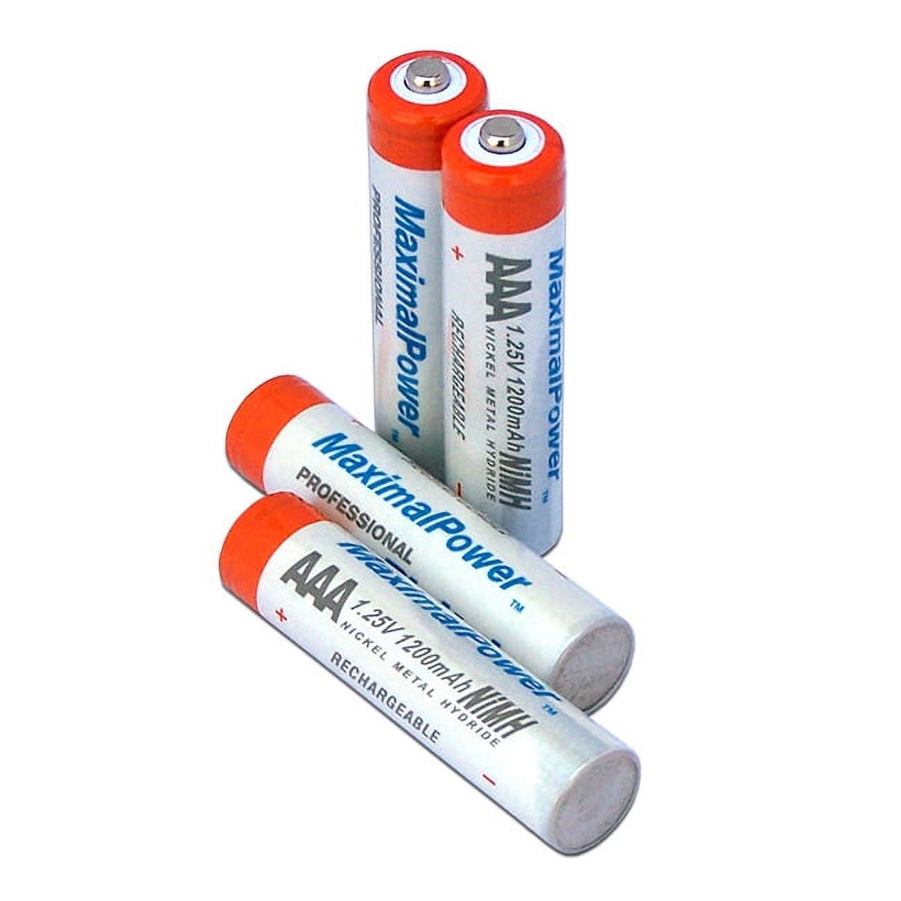 MaximalPower AAA 1.25v NiMH Rechargeable Batteries 4 Pack 1200mah with ...