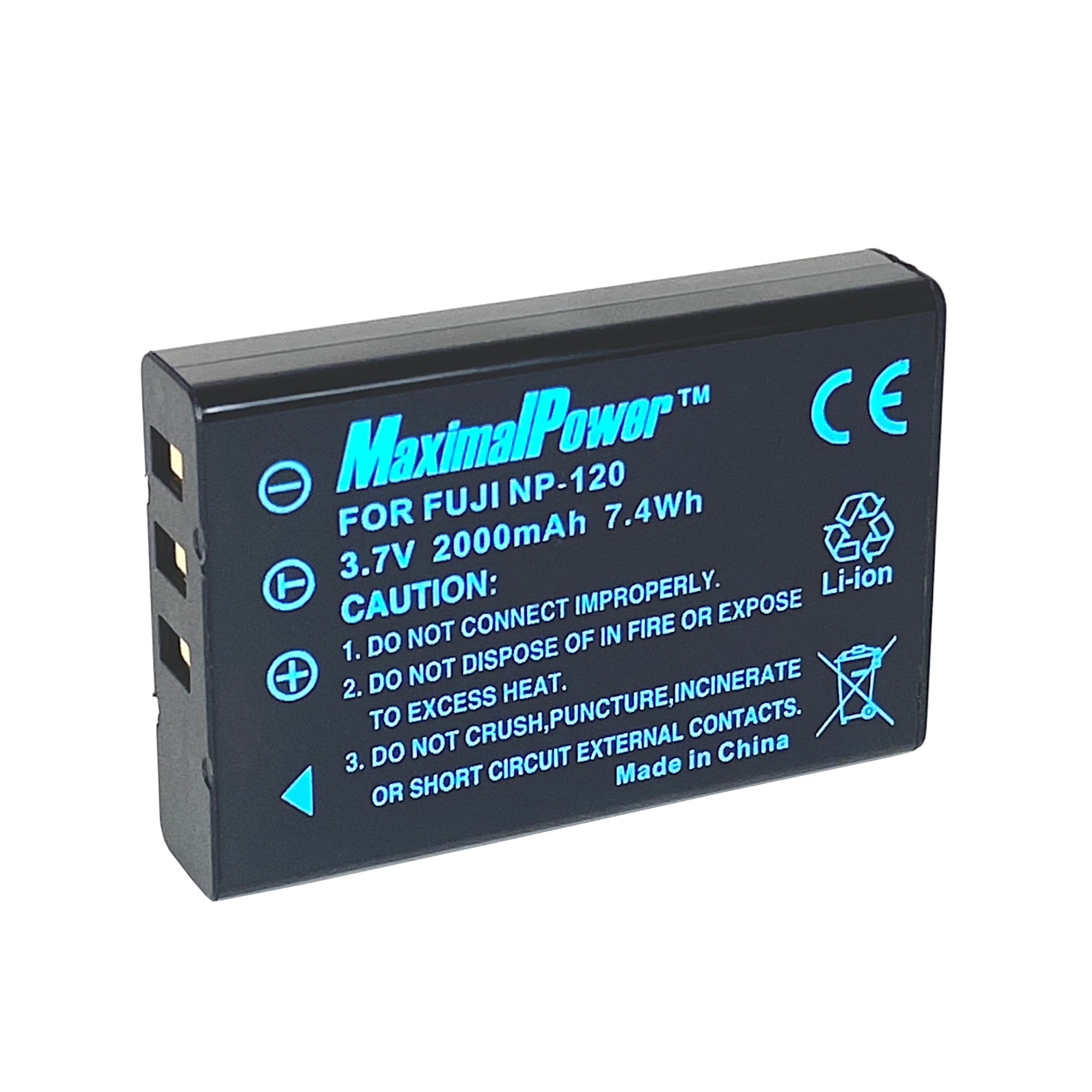 MaximalPower Replacement Battery for Fuji NP-120 NP120 Pentax D-LI7 & Ricoh DB-43 Batteries For ...
