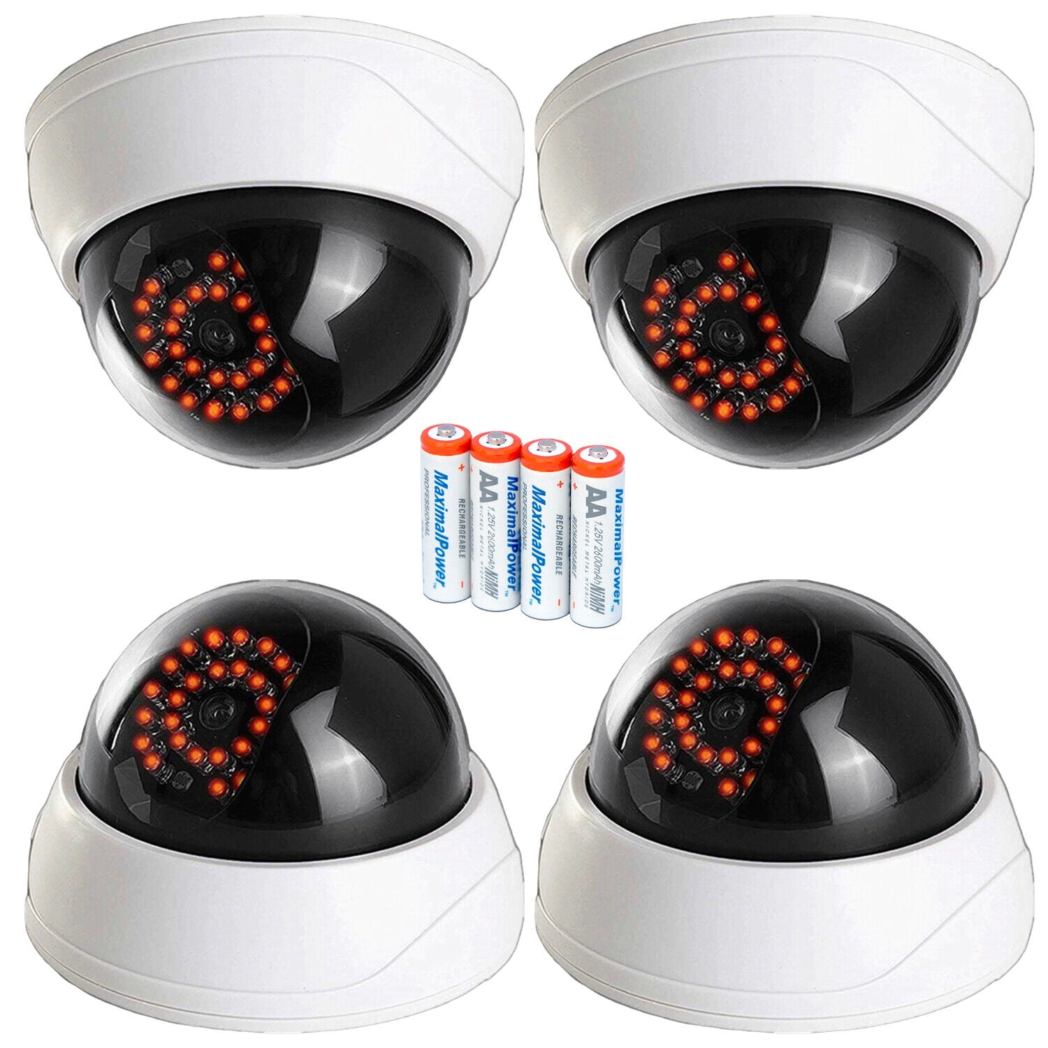 MaximalPower Fake CCTV Security Dummy Dome Camera with Red LED Light ...