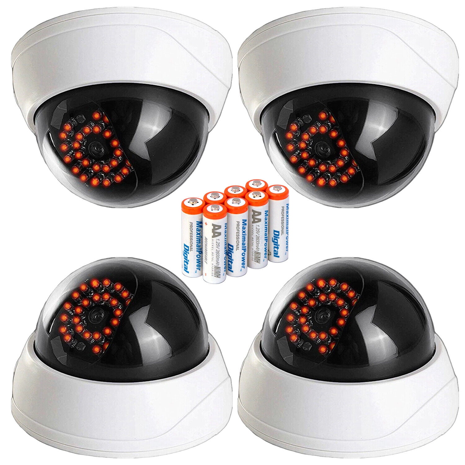MaximalPower Fake CCTV Security Dummy Dome Camera with Red LED Light ...