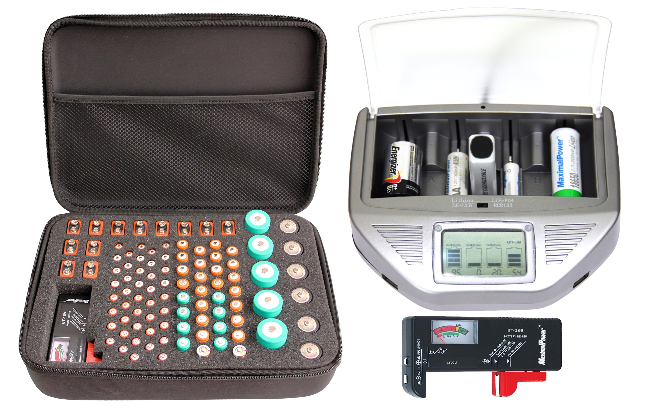 MaximalPower Hard Battery Organizer Storage Box Carry Case for Assorted ...